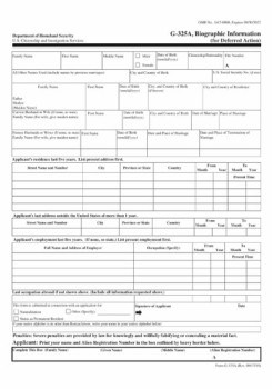 ᐈ Formulario G-325A de Información Biográfica 【Formato y MÁS】